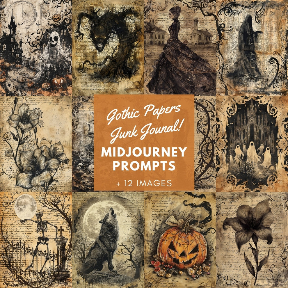 Gothic Atc Cards Junk Journal Ephemera Midjourney Prompts – mydotprompt